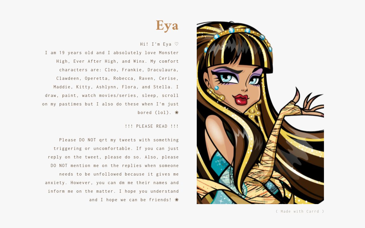 Eya's Card